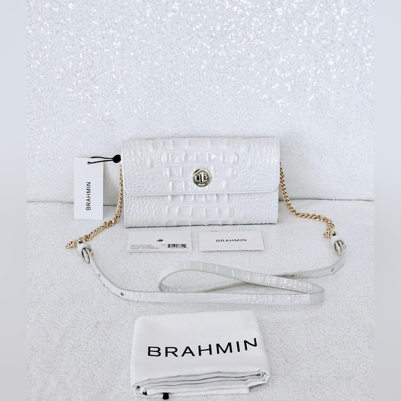 Brahmin | Bags | Nwt Brahmin Shell White Polina Crossbody | Poshmark